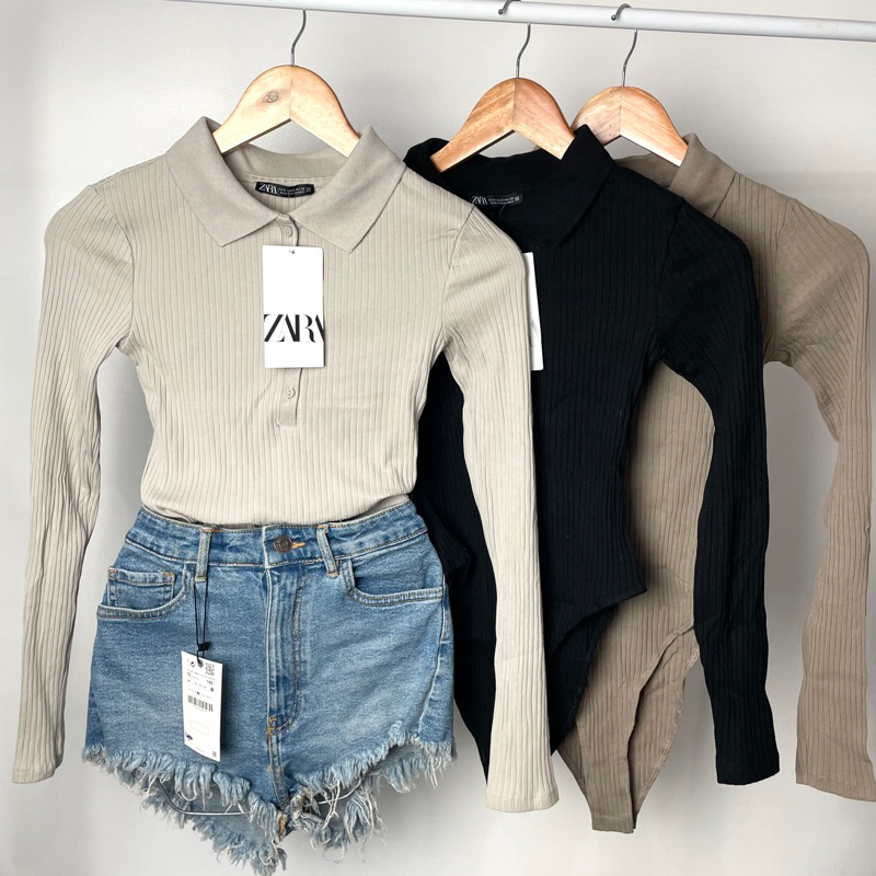 Za/ra Polo Longsleeves Bodysuit (Authentic Over/runs) | Shopee Philippines