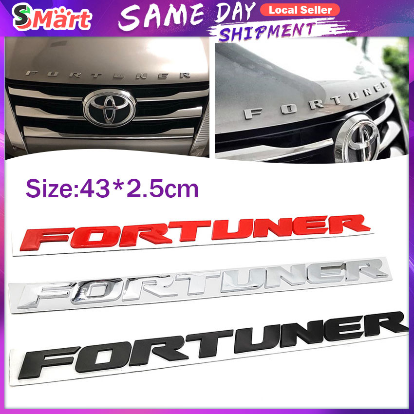ABS Car 3D Logo Sticker Bonnet Emblem For Toyota Fortuner Exterior ...