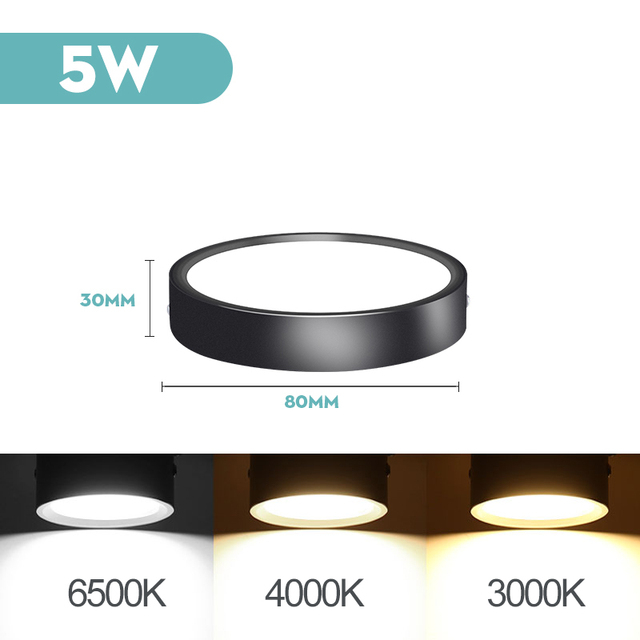 Pin Light Surface Mounted Led Downlight Ceiling Light 3 Color 5/10/15 ...
