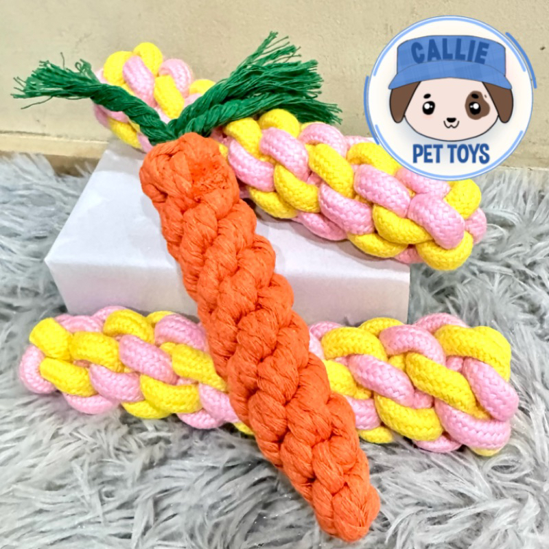 Dog Toy Cat Toy Braided Chew Teething Toys Carrot and Corn | Shopee ...