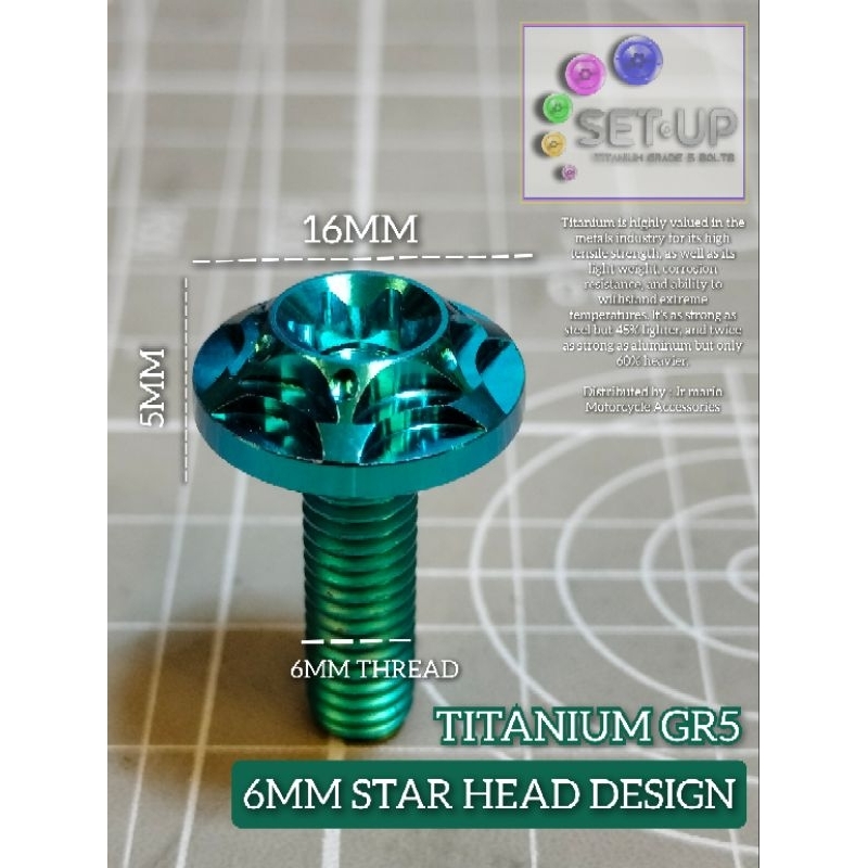 TITANIUM GR5 6MM STAR HEAD DESIGN (1PC) | Shopee Philippines