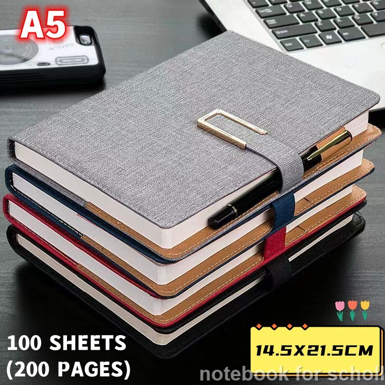 NFS A5 Business Notebook PU Leather With Magnetic Snap Line Paper ...