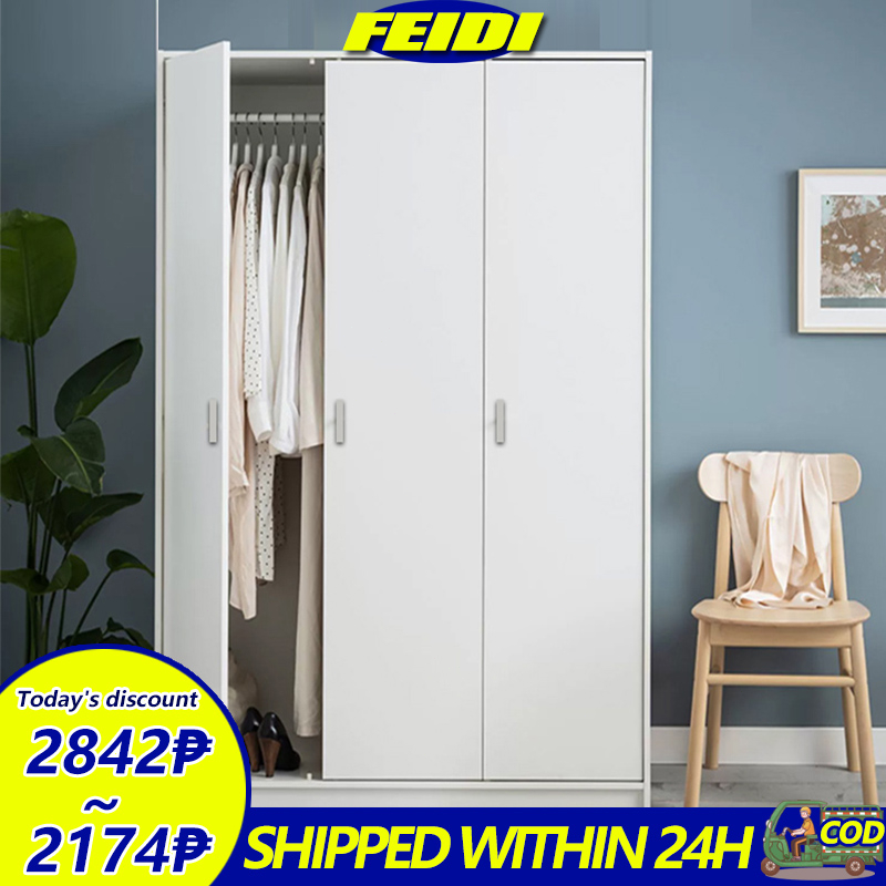 Wardrobe 3 Doors White wooden cabinet modern wardrobe room wardrobe ...