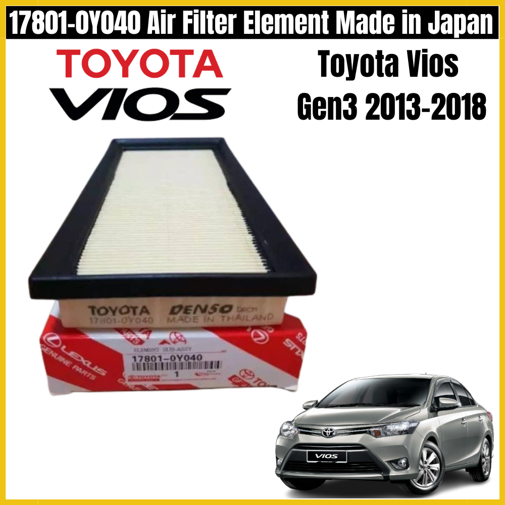 17801-0Y040 Toyota Vios Gen3 2013-2018 Air Filter Element Made in Japan ...