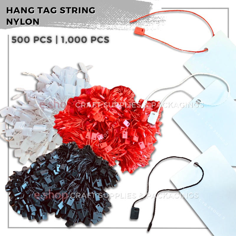 [1000 PCS] Hang Tag Nylon String for Clothes, Product, Labeling ...