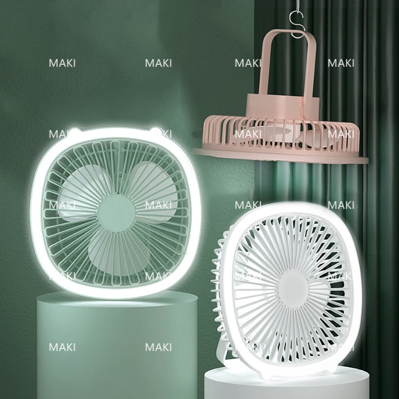 Portable wireless deskfan with LED lights,table lamp fan,wall hanging ...