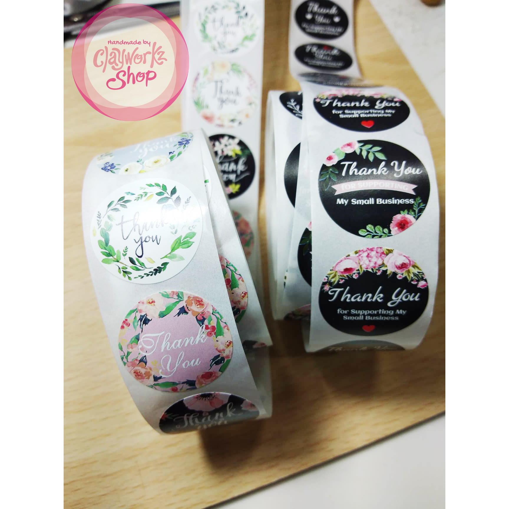 100 PCS Thank You Label Stickers Self Adhesive for Souvenirs Business ...