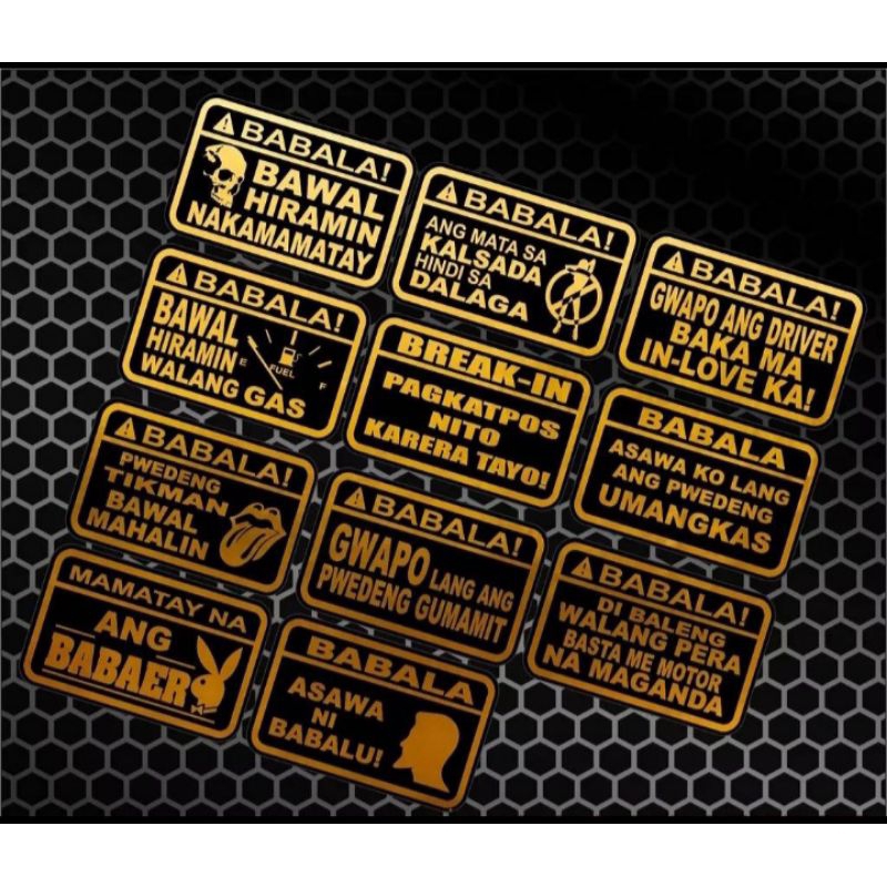 BABALA STICKER PART1 YAYAMANIN GOLDCHROME MATTEGOLD HOLOGRAM WATERPROOF ...