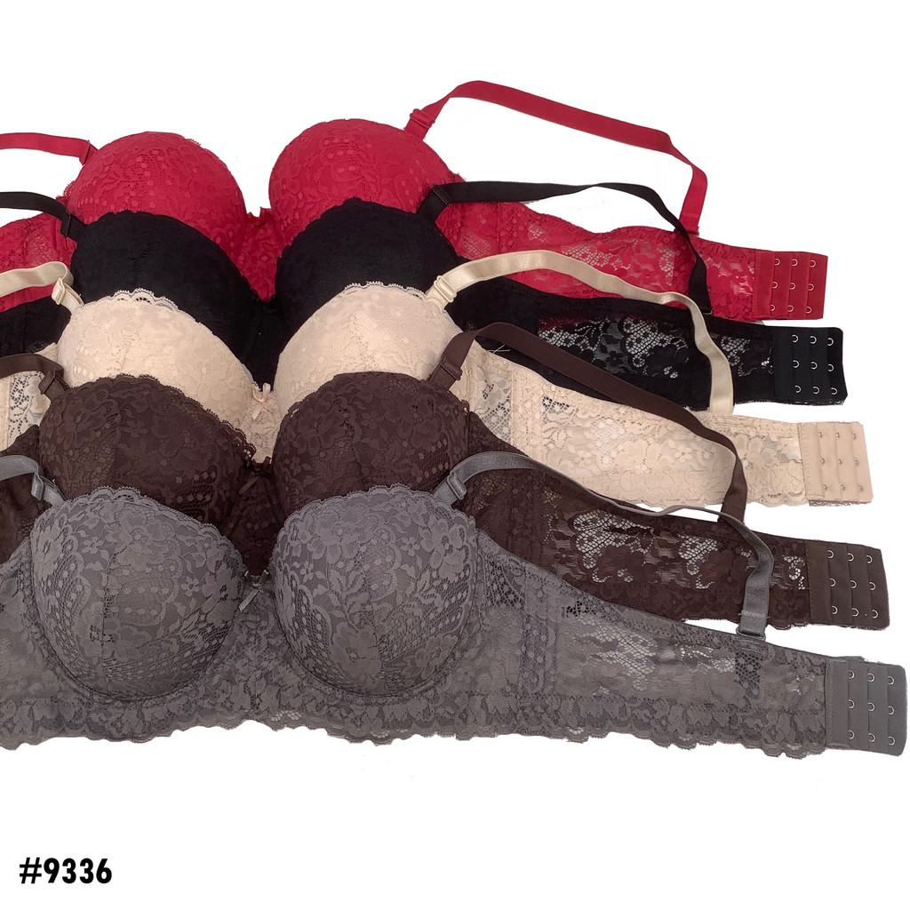 Plus Size Strapless Push Up Bra Lace Full Cup Size 38-40-42 Cup B #9936 ...