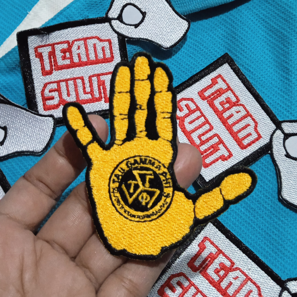 TS23 057 triskelion tau gamma phi hand symbol symbol patch team sulit ...