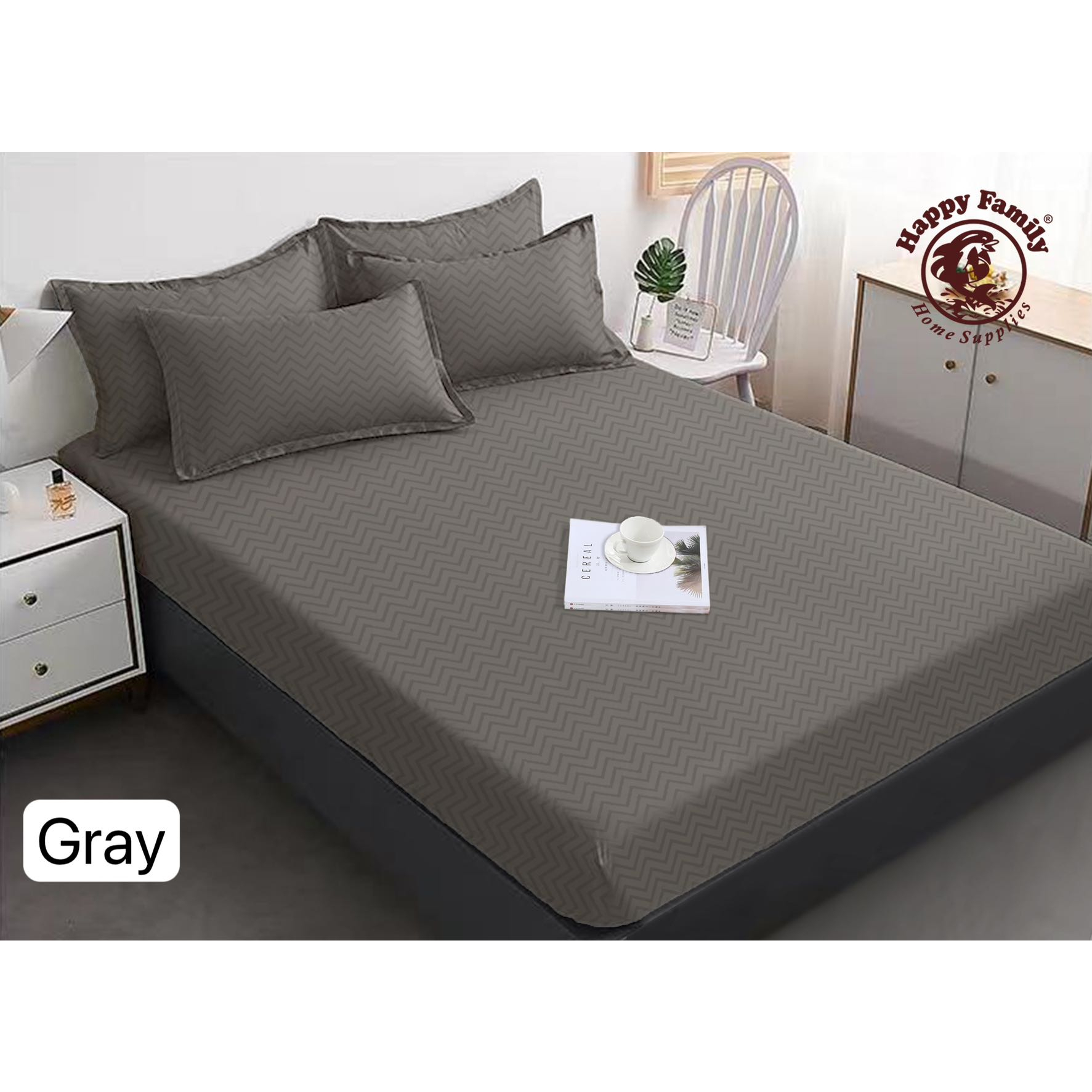 3in1 Zigzag Plain Color Full Garterized Canadian Cotton Bedsheets (2 ...