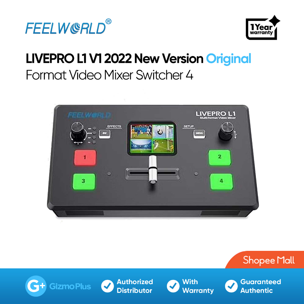 Feelworld LIVEPRO L1 V1 Multicamera Video Switcher with 4 x HDMI Inputs ...
