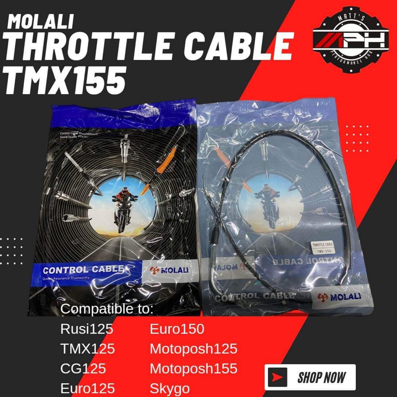 Throttle Cable TMX155 / TMX125 / CG125 / Rusi125/Euro/Motoposh/Skygo ...