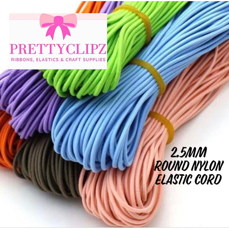 2.5MM & 4MM Round Nylon Elastic Cord/ Garter 5Yards & 10Yards | Shopee ...