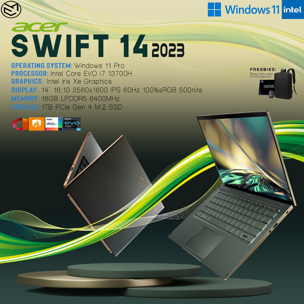 Acer Swift 14 2023 SF14 Touch Screen i7-13700H 14" 2.5Kres 100%sRGB ...