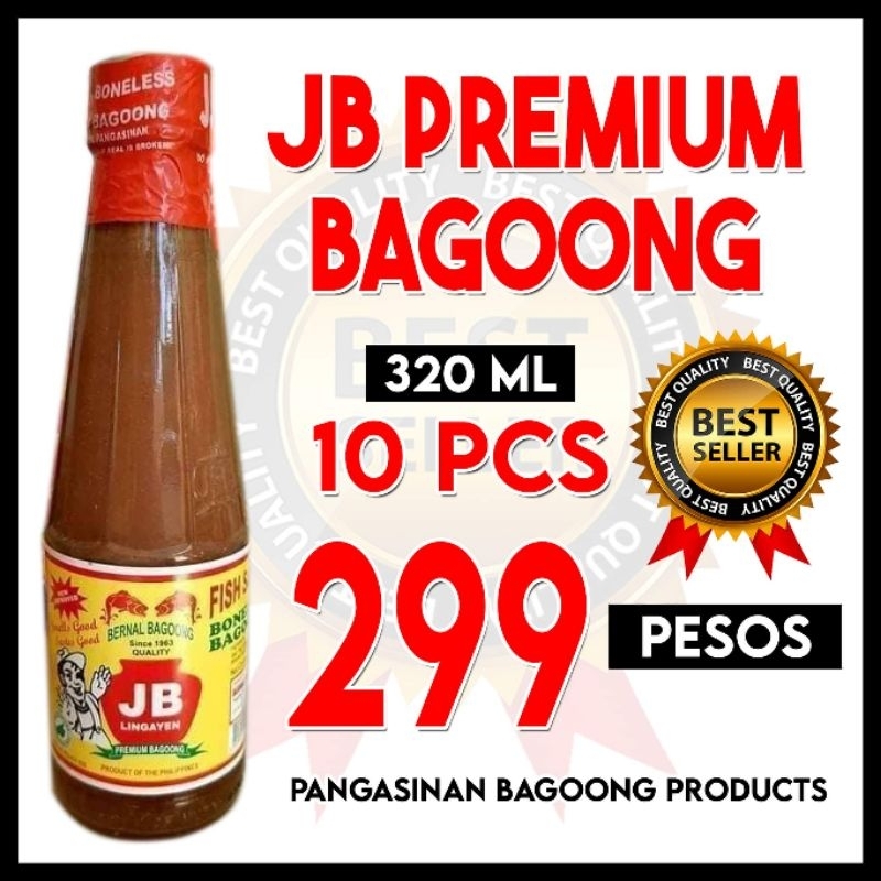 JB BERNAL Premium Boneless Bagoong Pure ISDA 320ML ( Bundles of 10PCS) | Shopee Philippines