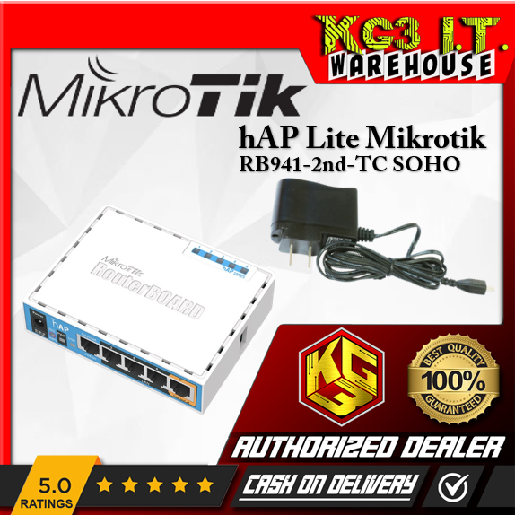Mikrotik RB941-2nD RouterBoard hAP Lite RouterOS L4 4-Port Wireless ...