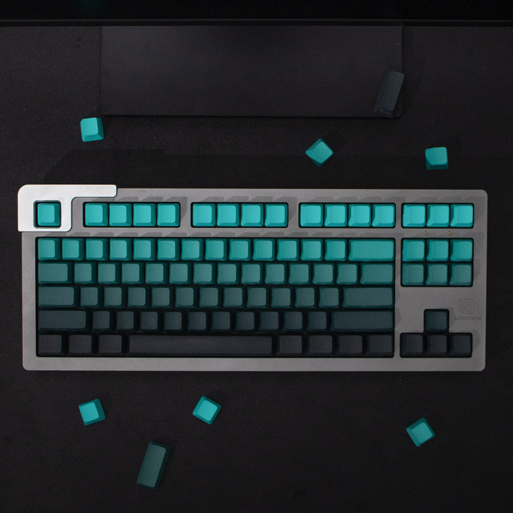 Cyan Gradient Side Legends 134 Keys PBT Dip-dye Doubleshot Backlit OEM ...
