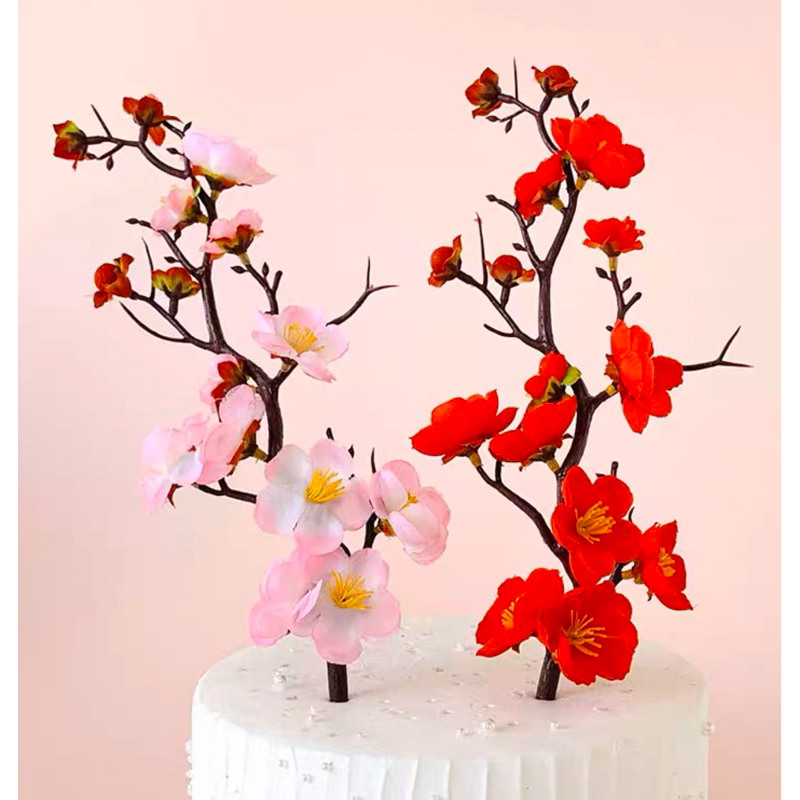 red cherry blossom cake topper | Shopee Philippines