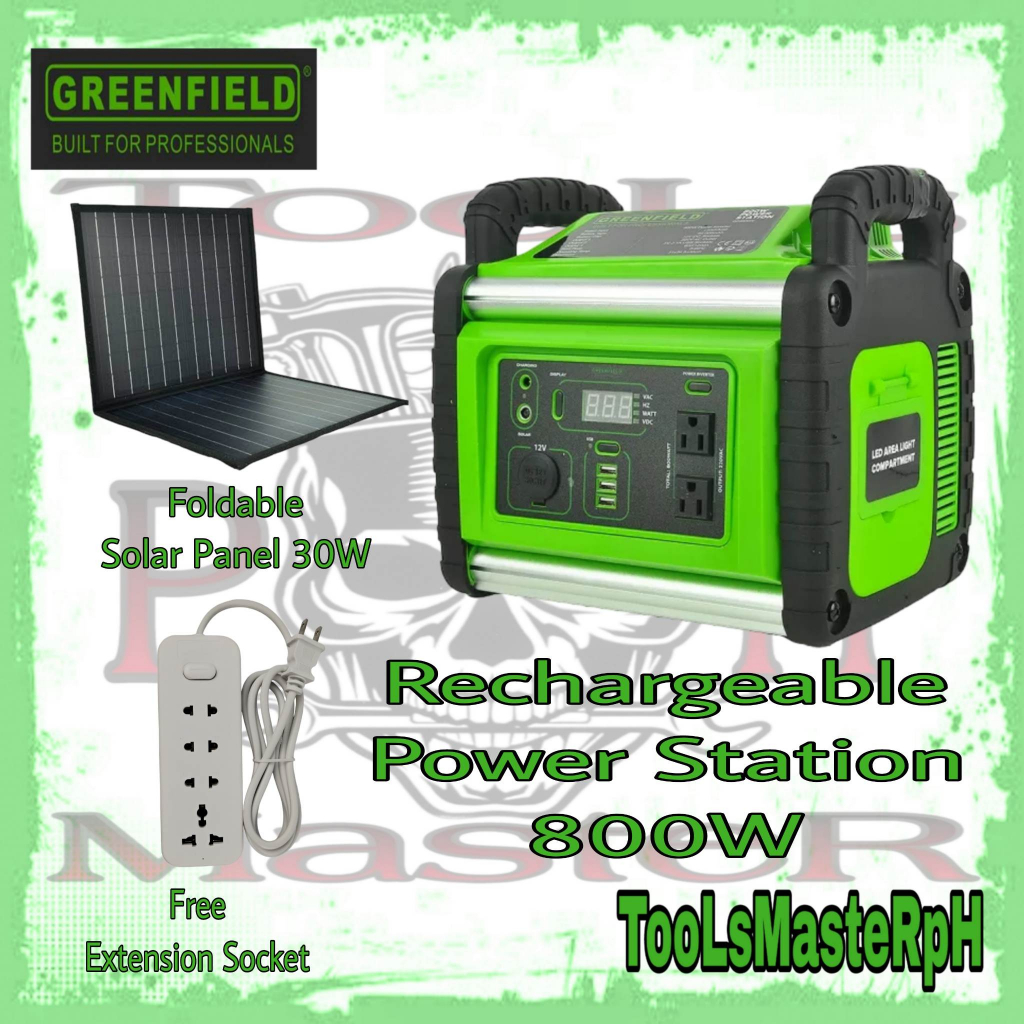 GREENFIELD 800W Rechargeable Power Station GPS800W with 30W Foldable ...