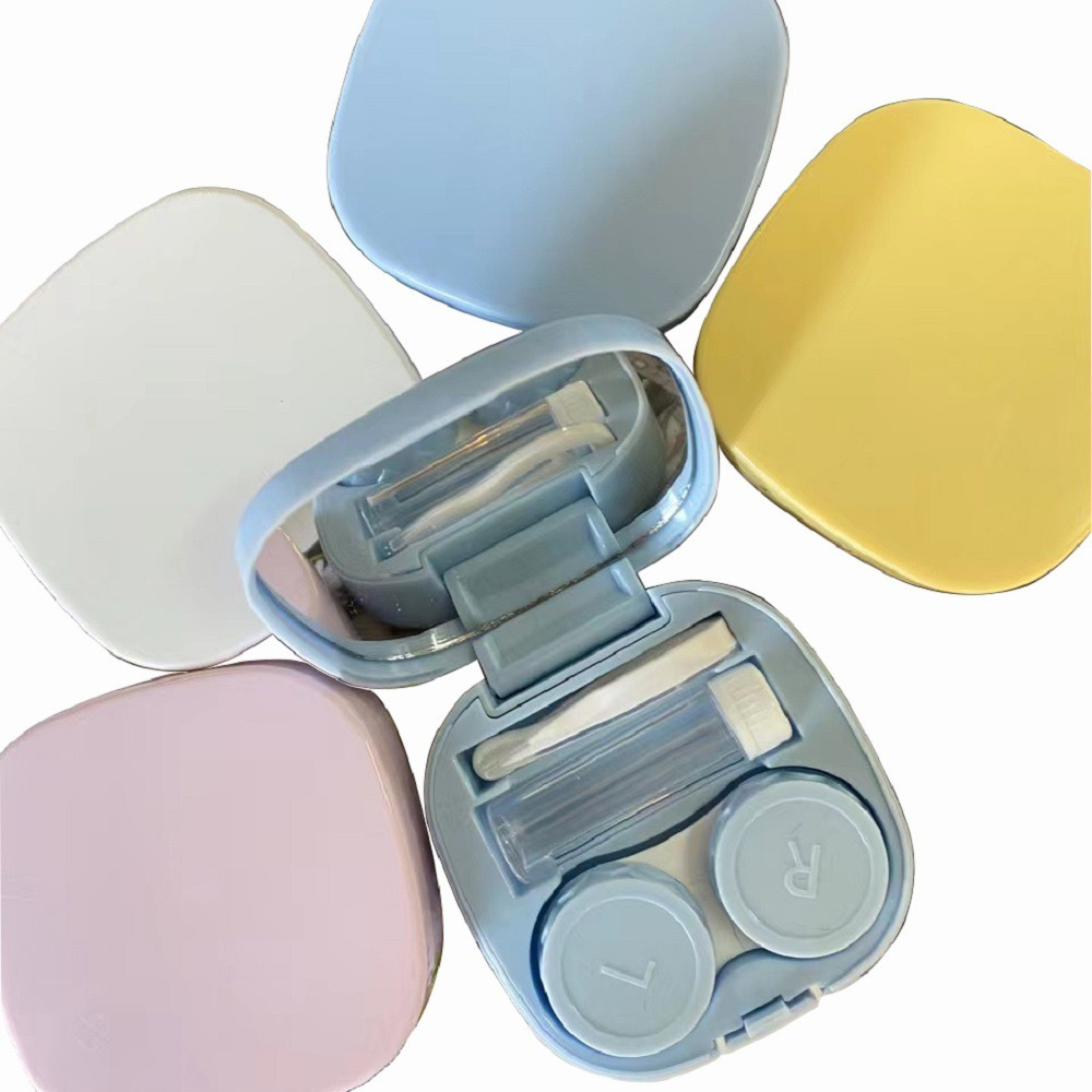 abbott Simple Portable Contact Lens Case DIY Glossy Oval Case | Shopee ...