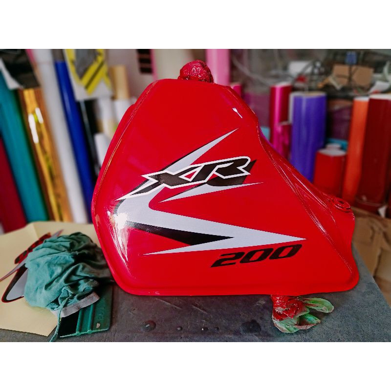 HONDA XR STOCK DECALS (TANK DECALS ONLY with random freebies sticker ...