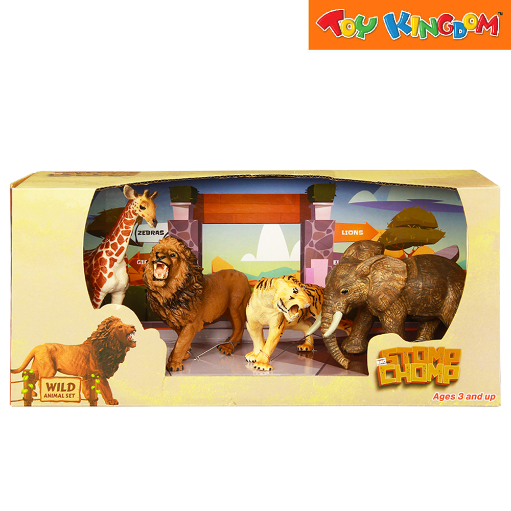 Stomp and Chomp 4 pcs Wild Animal Set | Shopee Philippines