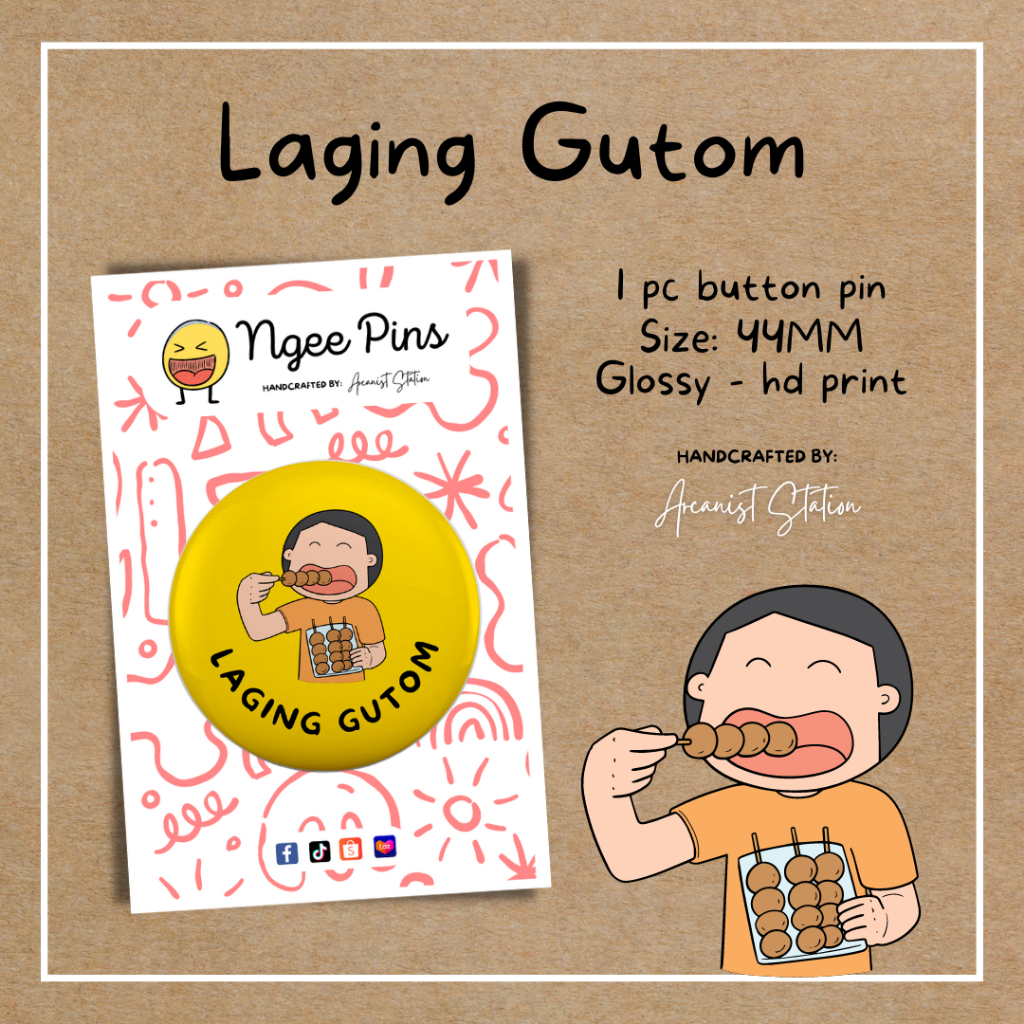 Laging Gutom - Witty Tagalog Button Pins - Deco Funny Pins | Shopee ...