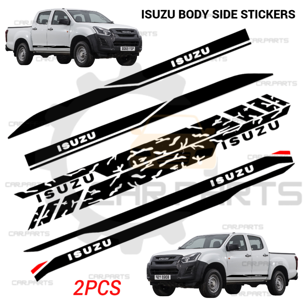 CP 2Pcs ISUZU Body Lower Side Sticker Truck Decal Vinyl Flame Sticker ...