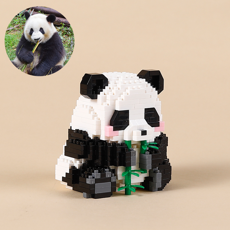 Cute Cartoon Panda Huahua Buildings Set Toys Animals 3D Model Building ...