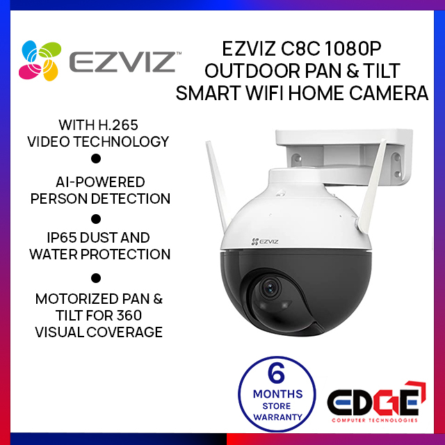 EDGE | EZVIZ C8C 1080p Outdoor Pan & Tilt Smart WIFI Home Camera ...