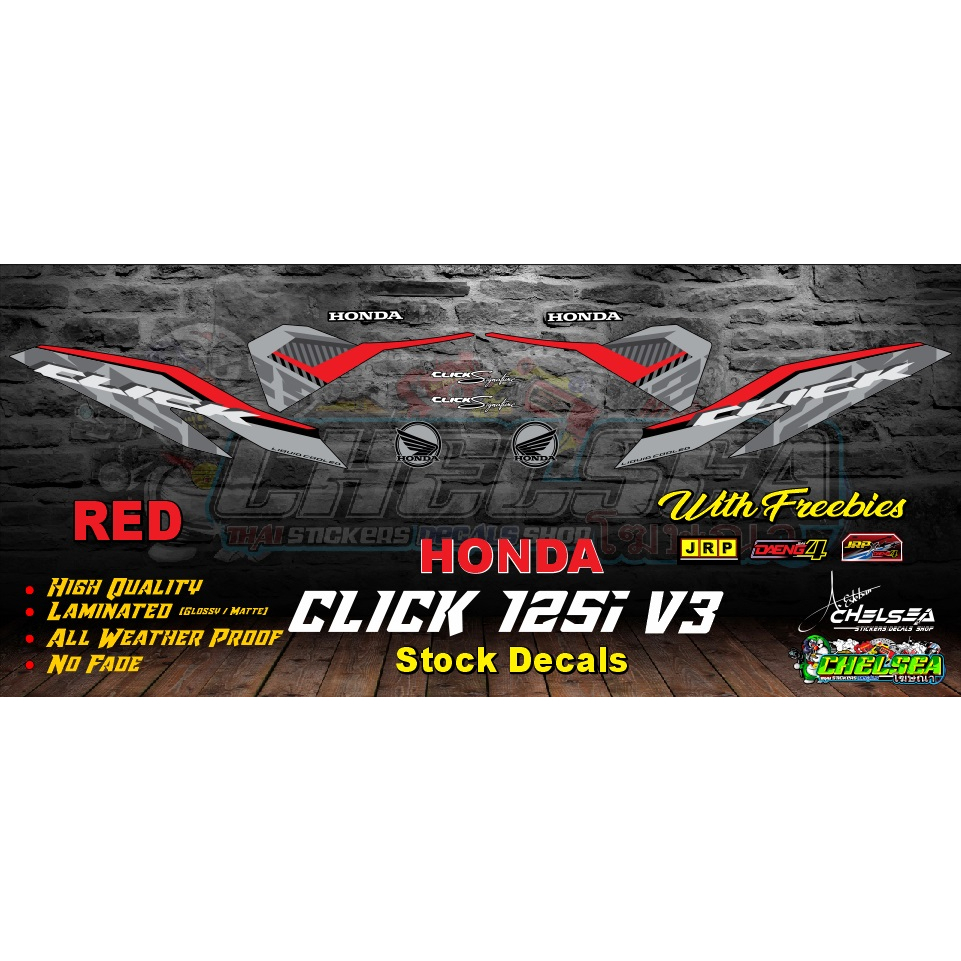 Honda Click 125i V3 Stock Decals / Stickers with freebies | Shopee ...