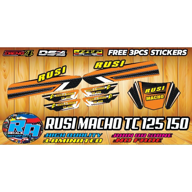 Rusi Macho TC 125/150 Carbon Stock Decals | Shopee Philippines