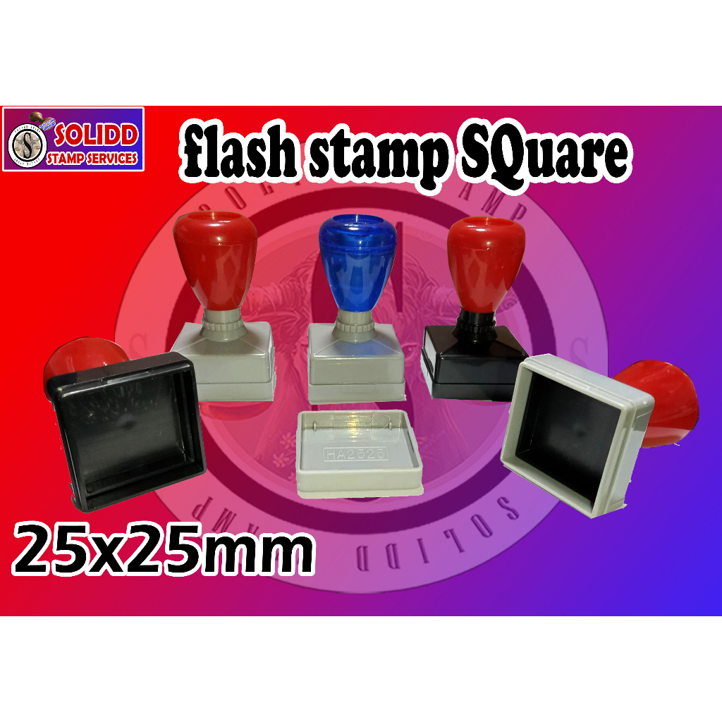 SELF INKING FLASH STAMP 25X25MM FREE LAYOUT READY TO USE COD | Shopee ...