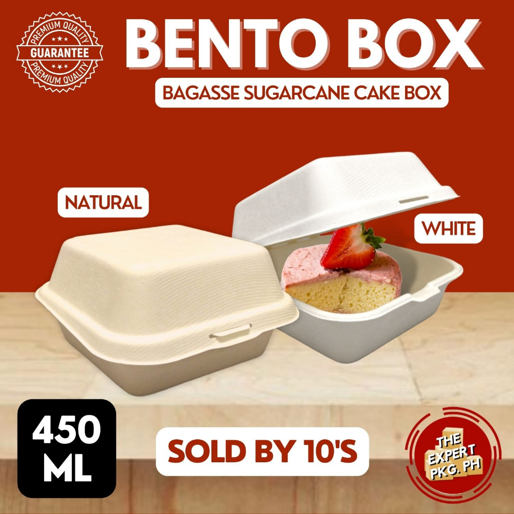 Hamburger Bagasse / Sugarcane Bento Cake Clamshell 450ml (10pcs/order ...