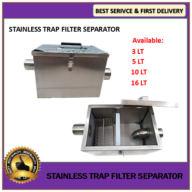 STAINLESS GREASE TRAP INTERCEPTOR WATER OIL TRAP FILTER SEPARATOR ...