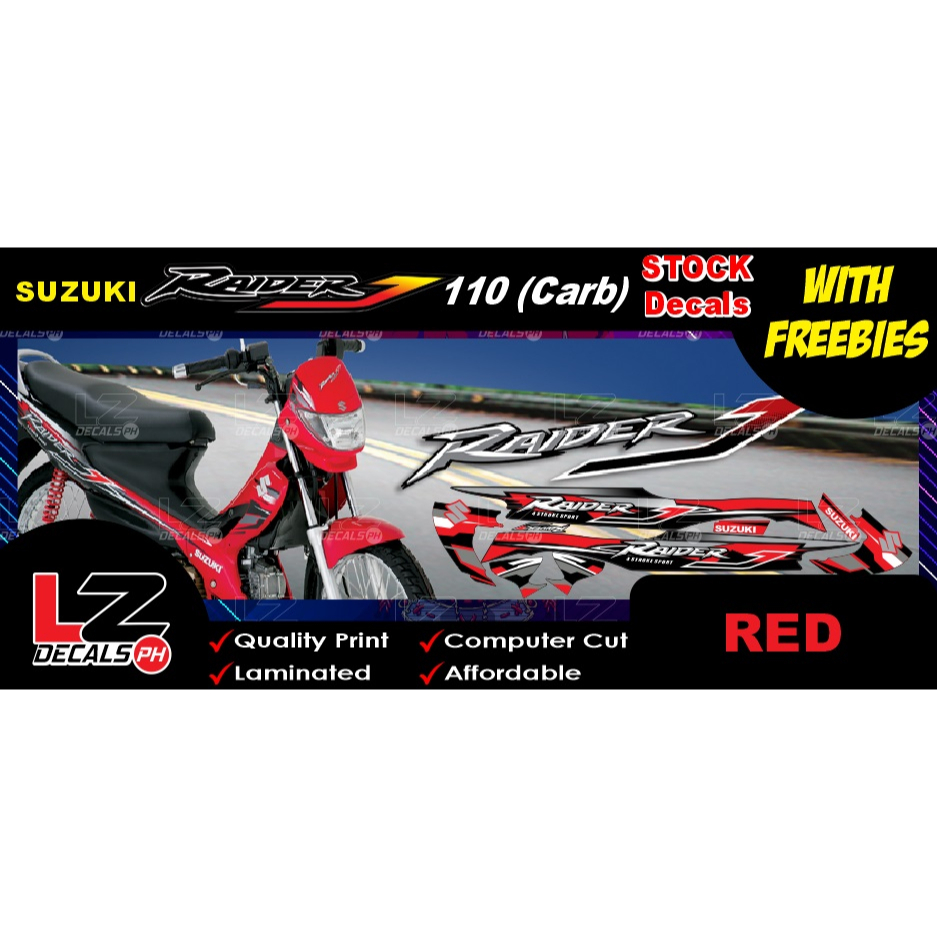 Suzuki Raider J 110 (Carb) Stock Decals / Stickers with Freebies ...