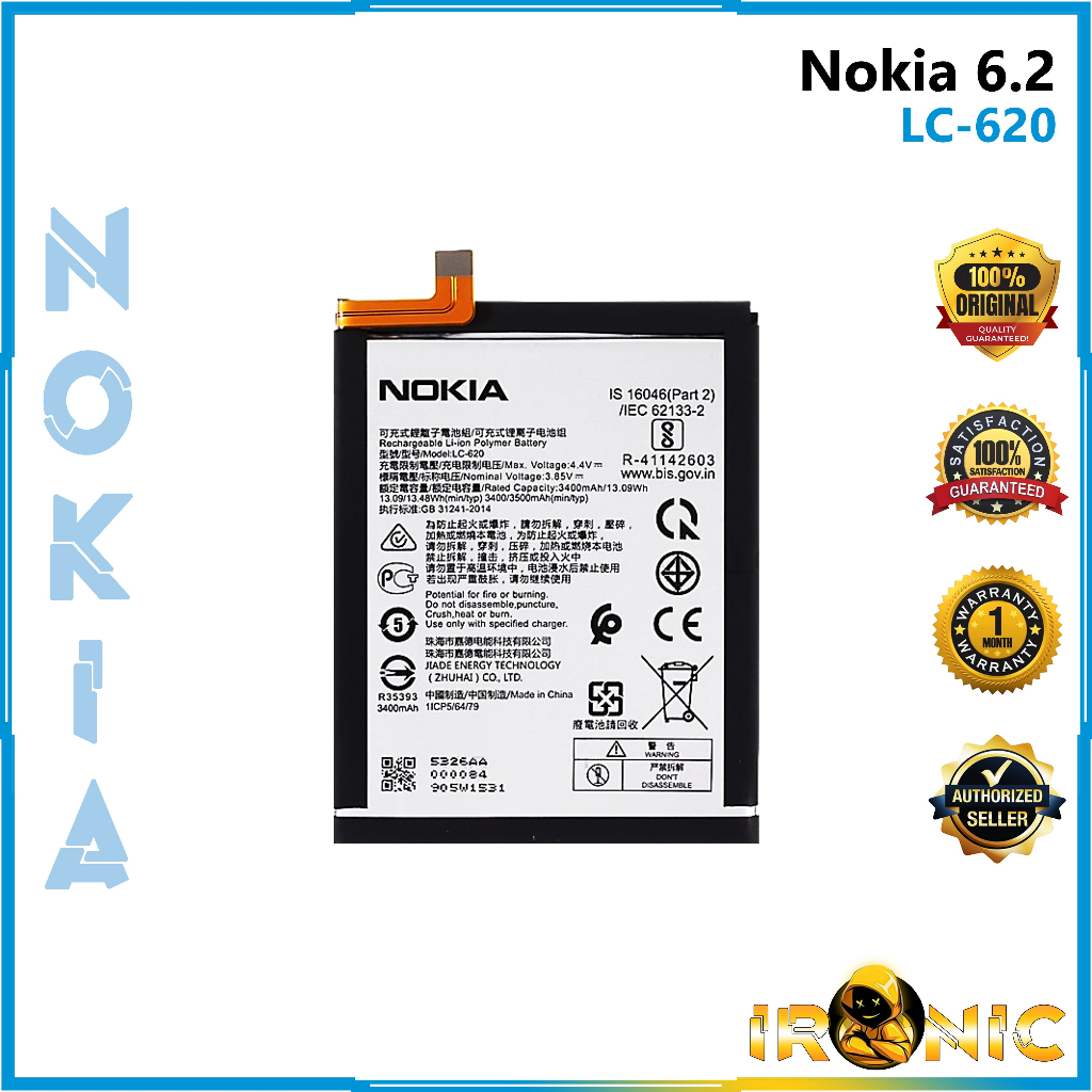 Nokia 6.2 Battery Model LC-620 Original Equipment Manufacturer | Shopee ...
