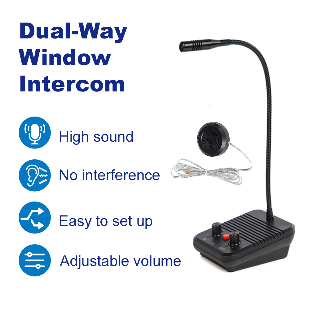 【Local Warehouse】Window Intercom Speaker Dual Way Window Mic and ...