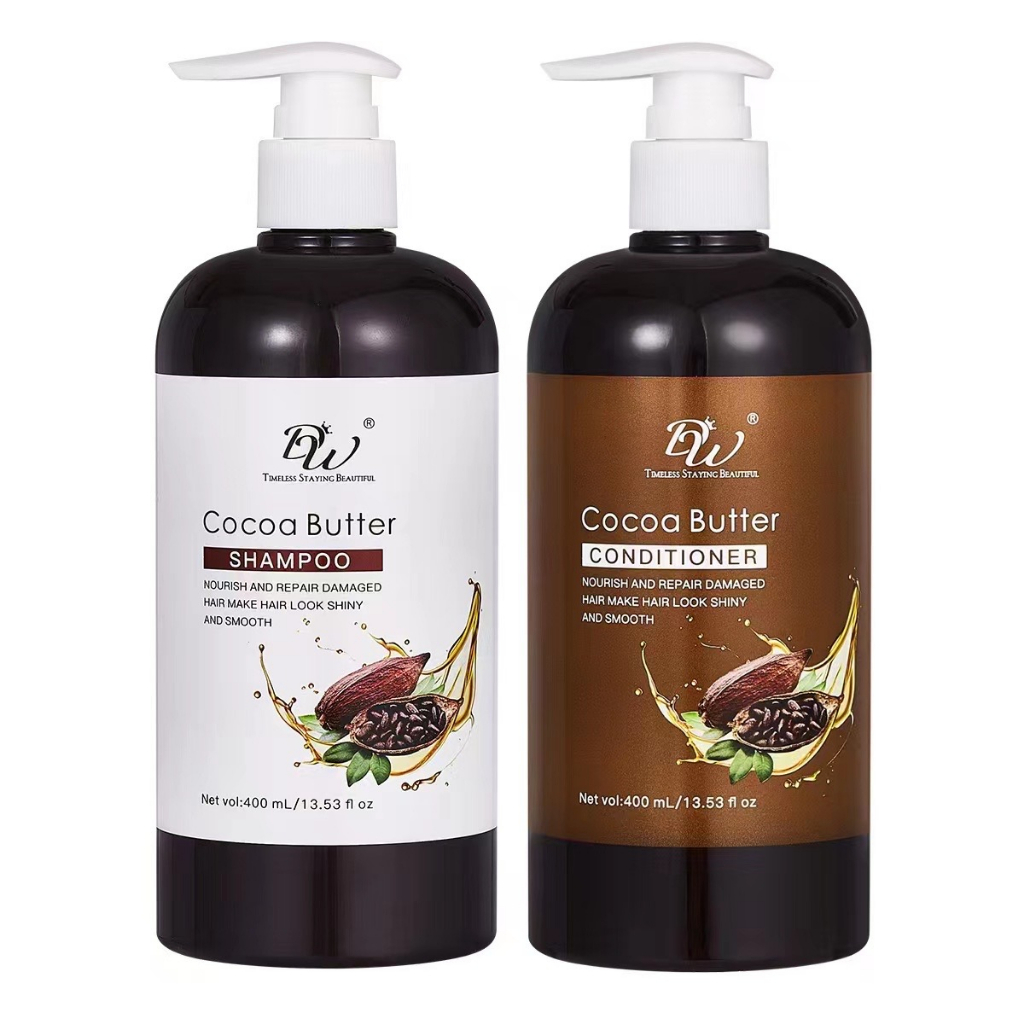 DW cocoa butter Conditioner & Shampoo 400ml Washing Care Scalp Damage Frizzy Dry Hair Fragrance ...