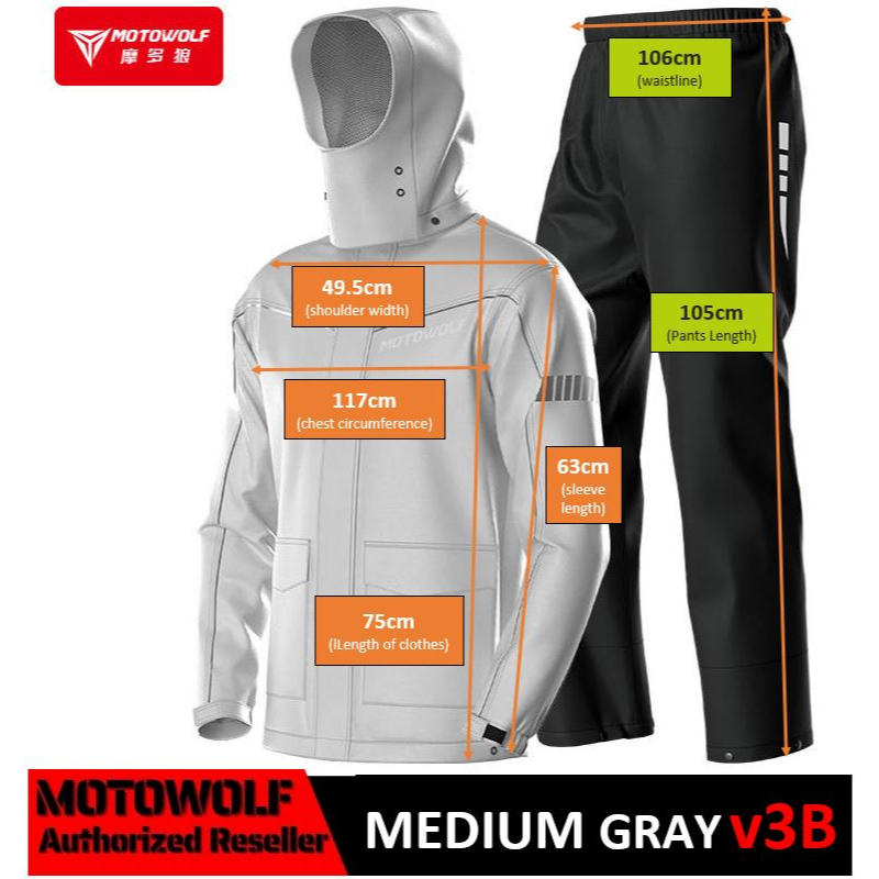MOTOWOLF RAINCOAT. JACKET and PANTS. MDL0401 V1, MDL0403 V3 AND ...