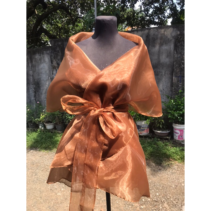 Millys modern filipiniana wrap around / RUSTY GOLD plain best seller ...