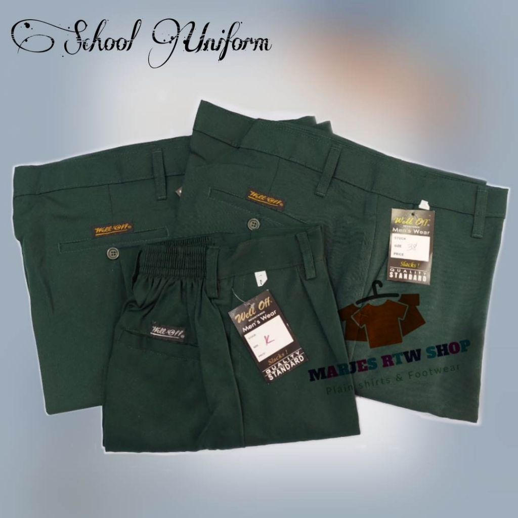 Slacks for Mens (Moose Green) School Uniform | Shopee Philippines