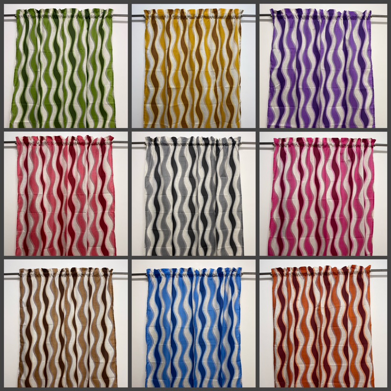Wavy Spiral Curtain For Windows 68x58 Inches and Doors 87x58 Geena ...