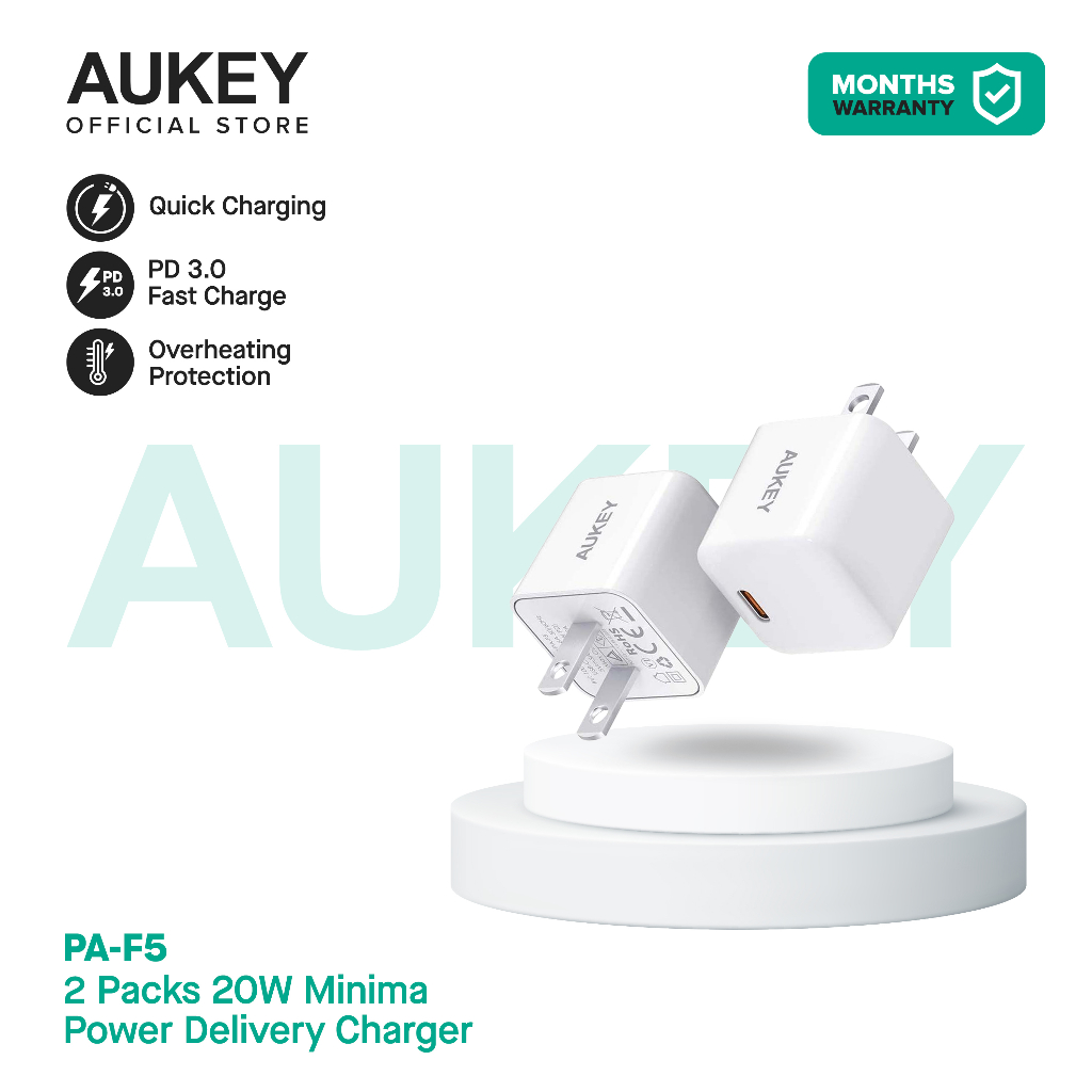 AUKEY PA-F5 Minima 20W PD Charger Fast Charging for Apple, Android, and ...