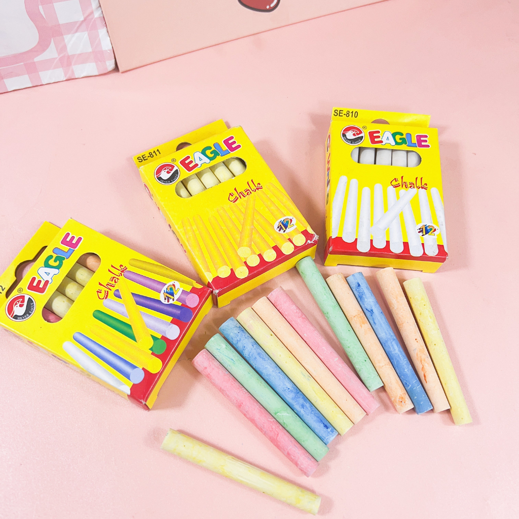 12pcs Eagle High-Grade Dustless Blackboard Chalk Non-Toxic Black Board ...