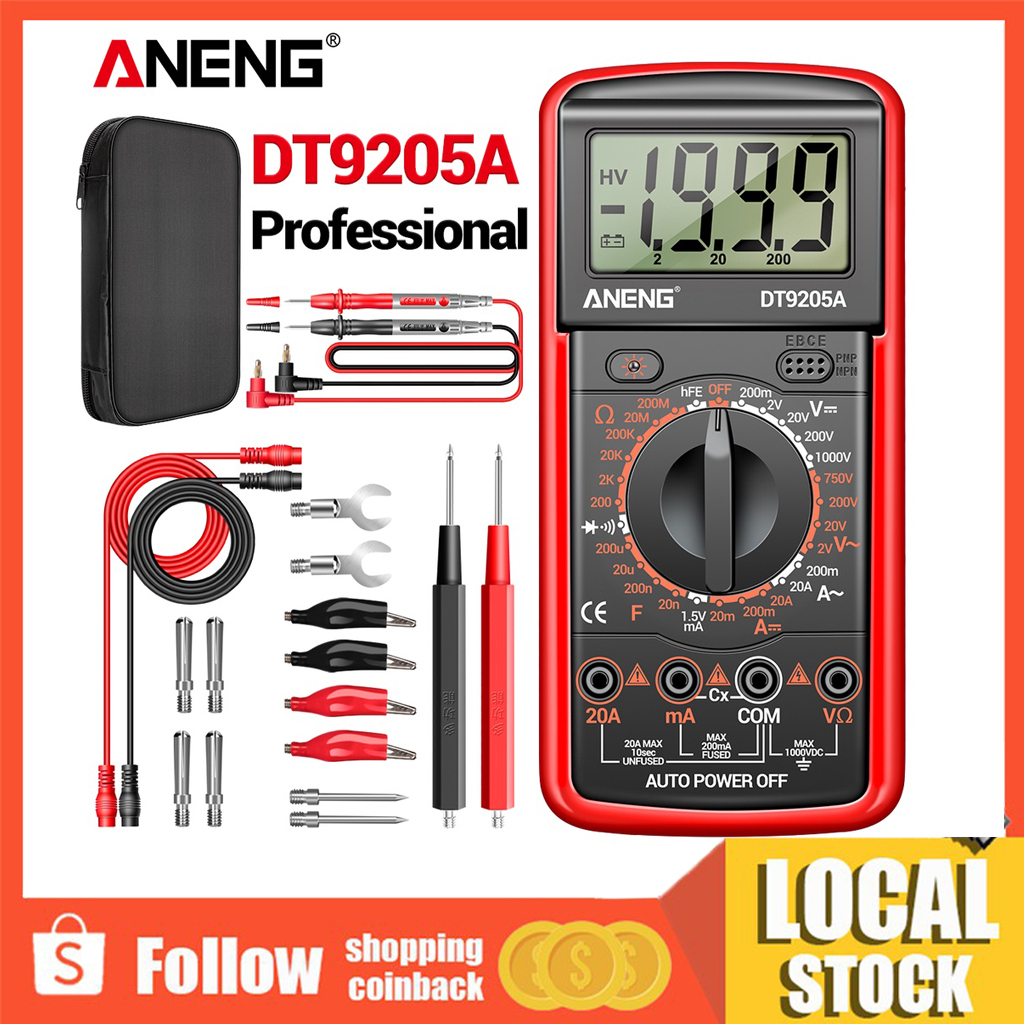 ANENG DT9205A-12 1999 counts Digital Multimeter AC/DC current Voltage ...