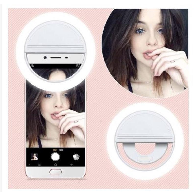 RK-12 Selfie LED Ring Light Rechargeable Clip-on Adjustable Phone ...