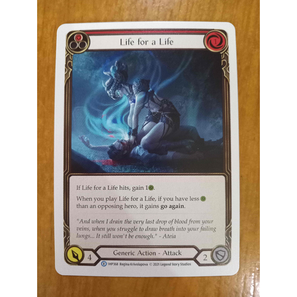 FAB Flesh and Blood TCG: Life for a Life History Pack Vol 1 Generic ...