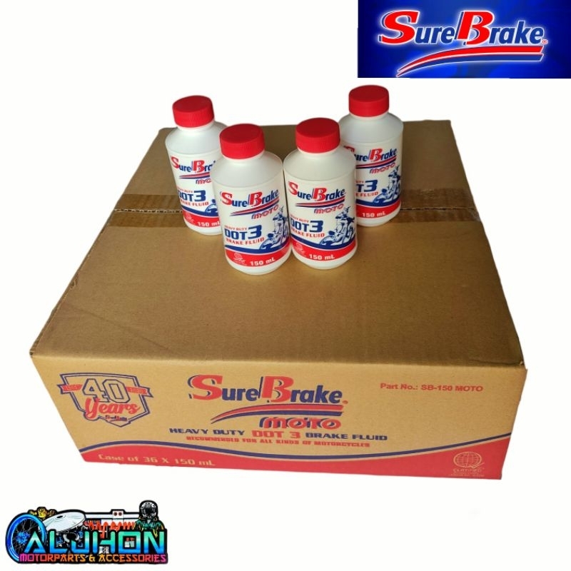 SURE BRAKE Fluid 1 BOX (36X150ML) DOT-3-MOTO | Shopee Philippines